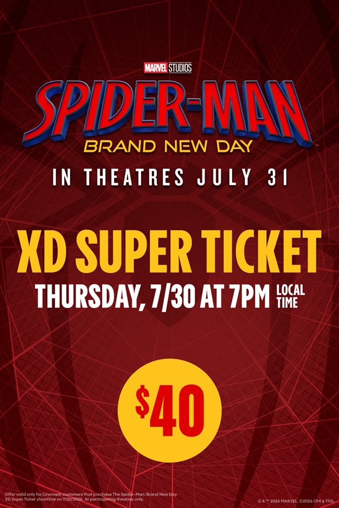 Spider-Man: Brand New Day Cinemark Super Ticket movie large poster.